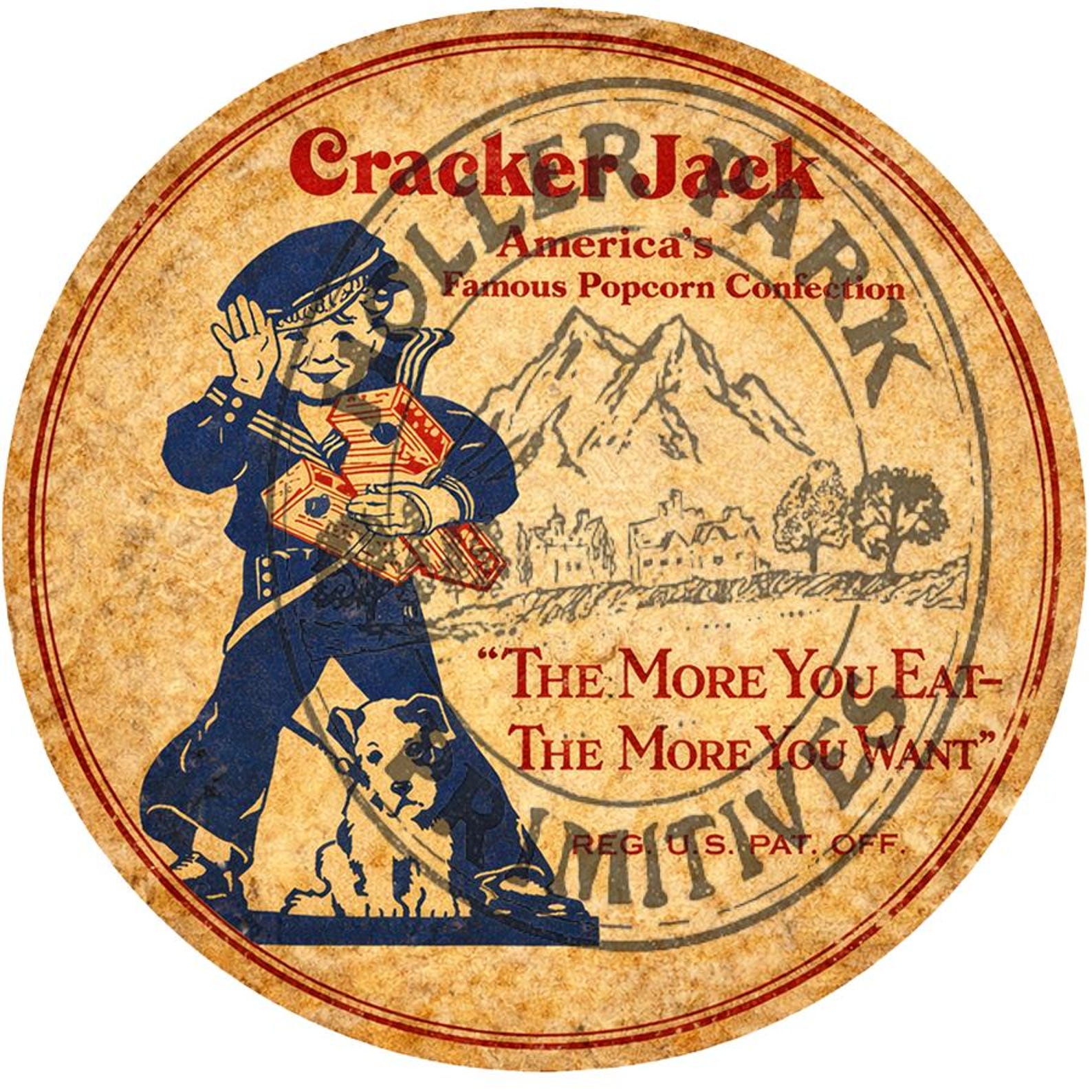 Reproduction Cracker Jack Wrap Label With Round Top Printable WRAP ...