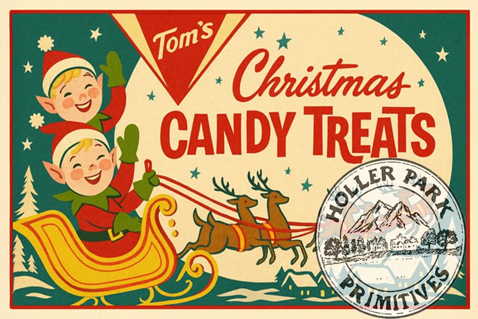 Vintage Inspired Toms Christmas Candy Label: Christmas Winter Scrapbook ...