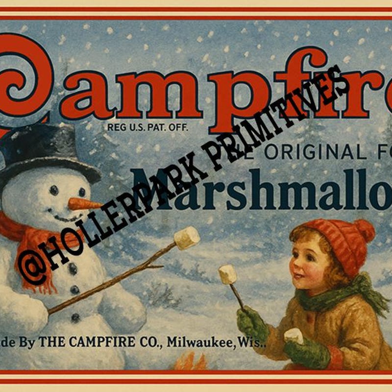 Marshmallow Label Digital - Etsy