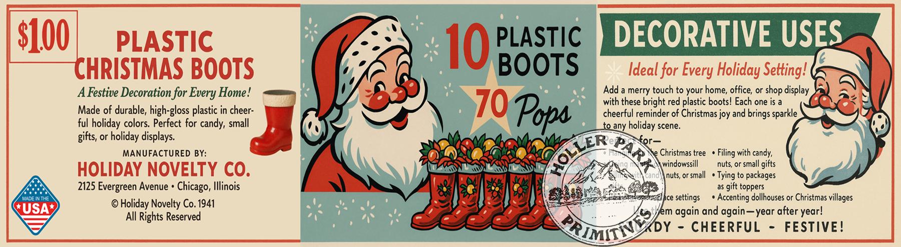 Vintage Label Printable: Replica Santa Boots Wrap Label Graphics ...