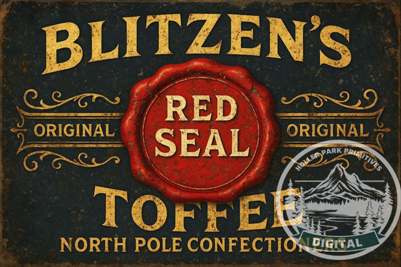 Inspirational Blitzen's Toffee Label Printable: Vintage Graphic ...