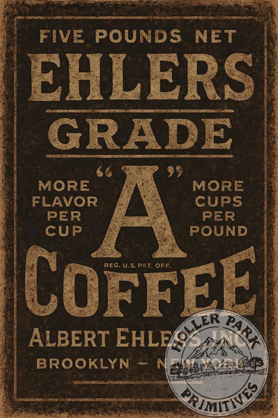 Vintage Label Reproduction Printable: EHLERS 5lbs Coffee Label Graphics ...