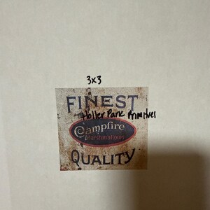 Primitive Campfire Tin (finest Quality Campire Digital Label) - Etsy