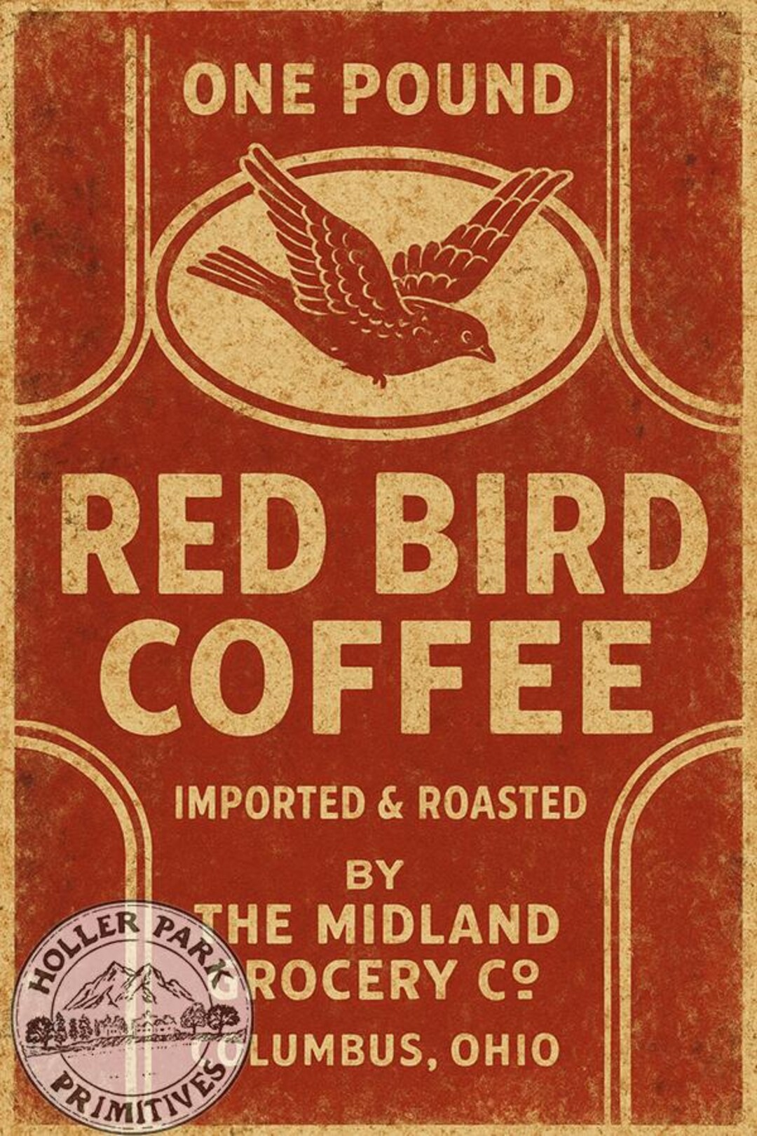 Vintage Label Reproduction Printable: Red Bird Coffee Label Graphics ...