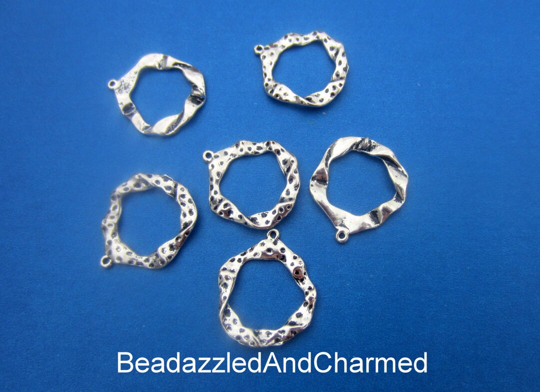 Hammered Metal Modern O Ring Connectors Connector Ring Connector O ...