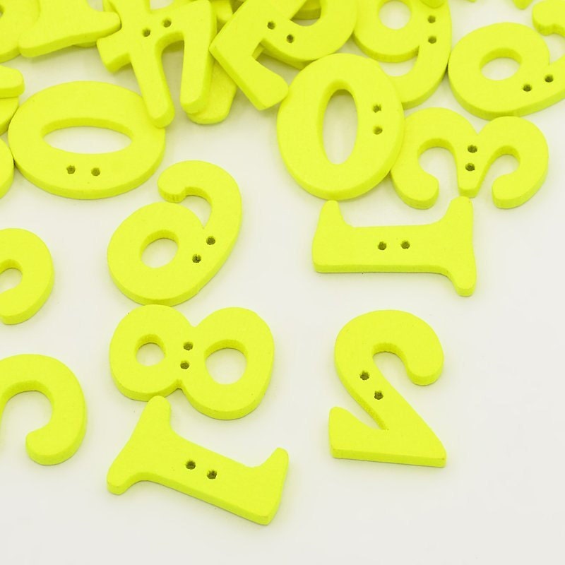 Number Digit Age Numeral Math Buttons Embellishments Scrapbook - Etsy