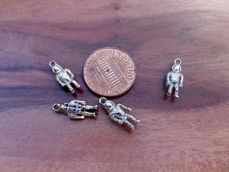 Vintage Astronaut NASA Space Charm Silver Tone - Etsy