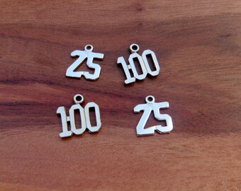 Number 100 Charm - Etsy