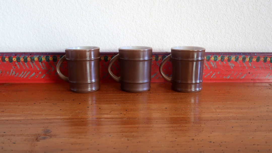 Vintage Fire King Coffee Cups Mugs in Chocolate Dark Brown Anchor ...