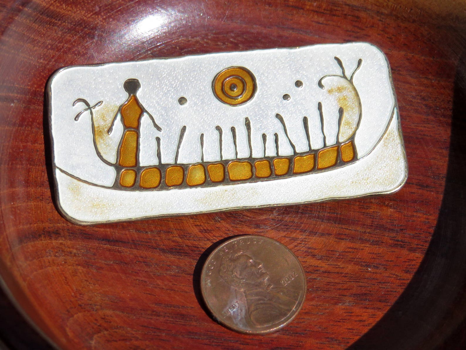 David Andersen Sterling Silver Enamel Rock Carving Brooch Pin Nora ...