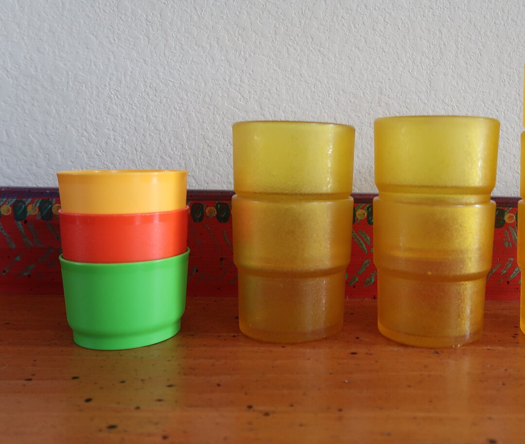 MCM Mid Century Modern Stacking Yellow Cups Tupperware Snack - Etsy