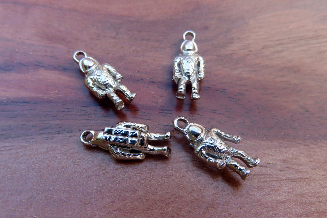 Vintage Astronaut NASA Space Charm Silver Tone - Etsy