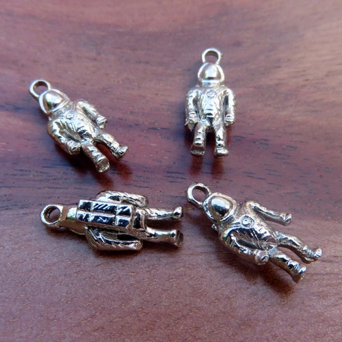 Vintage Astronaut NASA Space Charm Silver Tone - Etsy