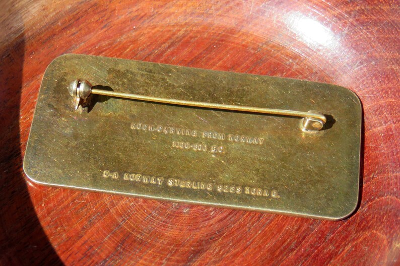 David Andersen Sterling Silver Enamel Rock Carving Brooch Pin Nora ...