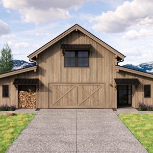 Lindenbarn House Plans – Rustic American Farmhouse Barn Blueprints – 4 ...
