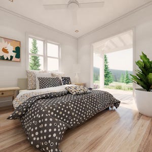 Prairie Cottage House Plans – ADU Cabin Farmhouse – 2 Bed 1 Bath, 641 ...