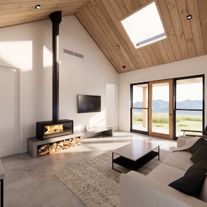 Long House Plans – Modern Scandinavian Barn Design – 4 Bedroom 2.5 Bath ...