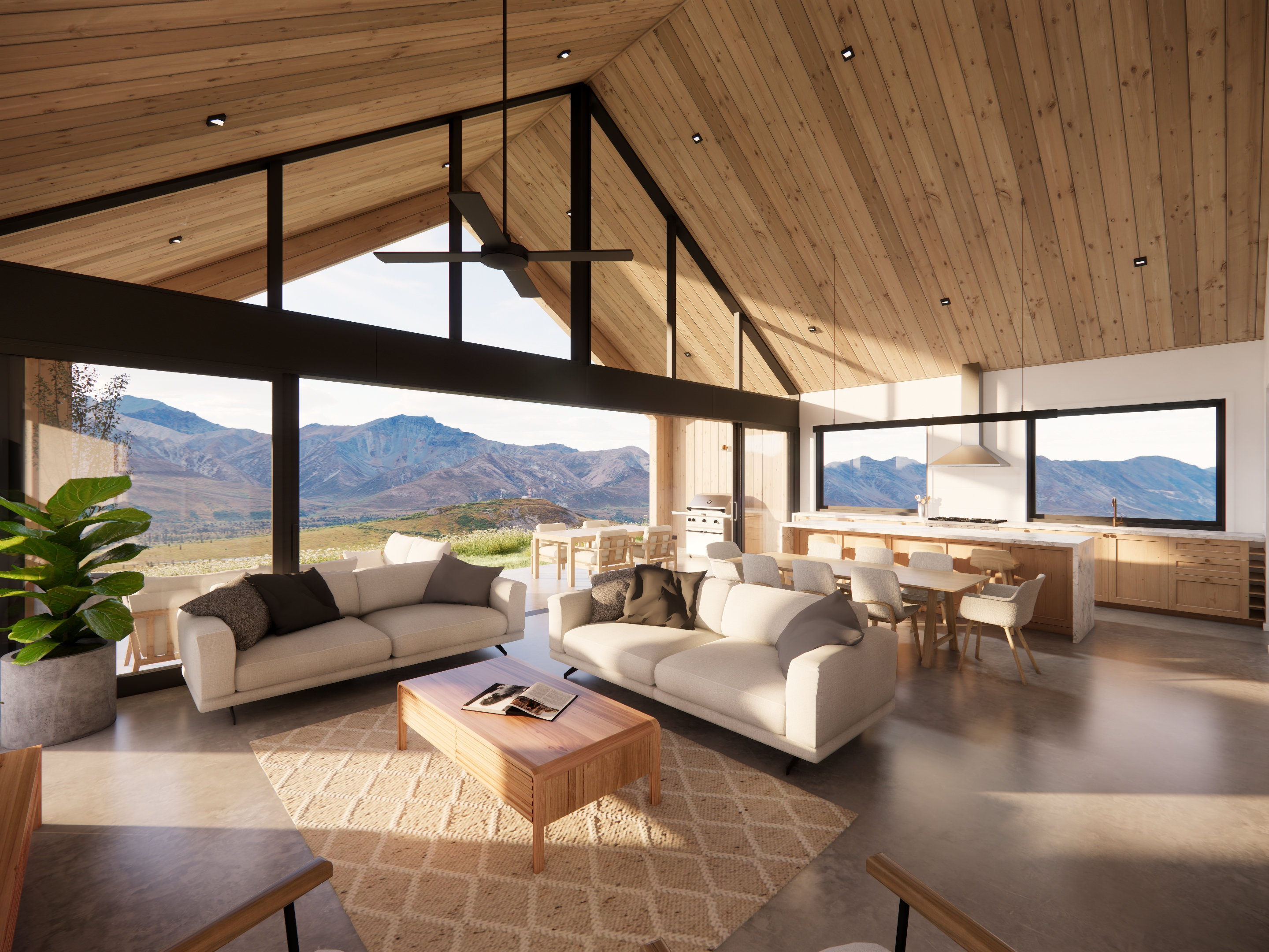 Long House Plans – Modern Scandinavian Barn Design – 4 Bedroom 2.5 Bath ...