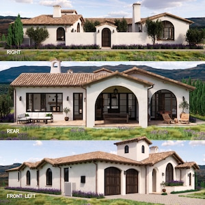Casa De Alegria House Plans – Spanish Revival Hacienda, 4 Bed 3.5 Bath ...