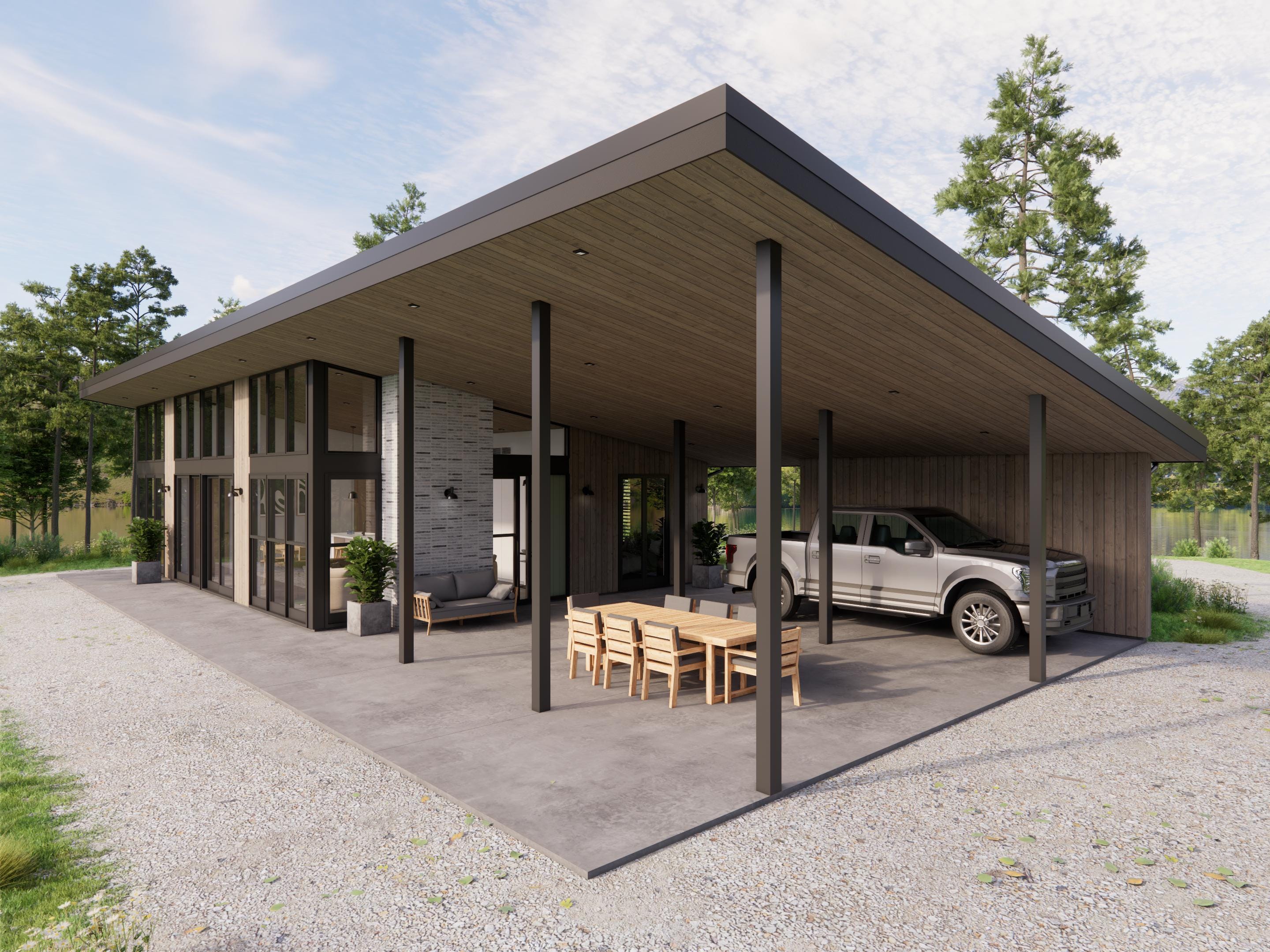 Sunset House Plans – Mid-century Modern Barndominium – 3 Bedroom 2 Bath ...