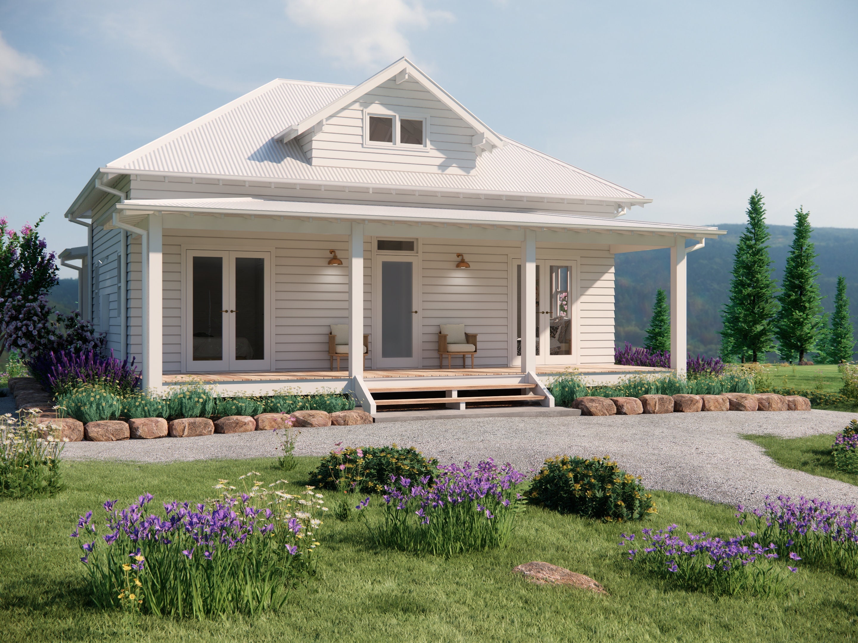 Prairie Cottage House Plans – ADU Cabin Farmhouse – 2 Bed 1 Bath, 641 ...