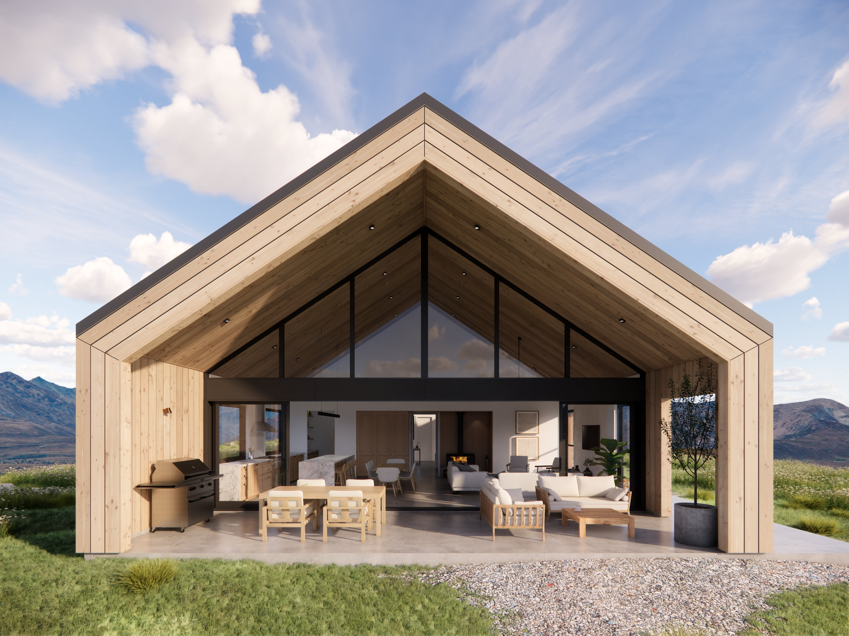 Long House Plans Modern Scandinavian Barn 2868 SQ FT 4 Bedroom 2.5 Bath ...