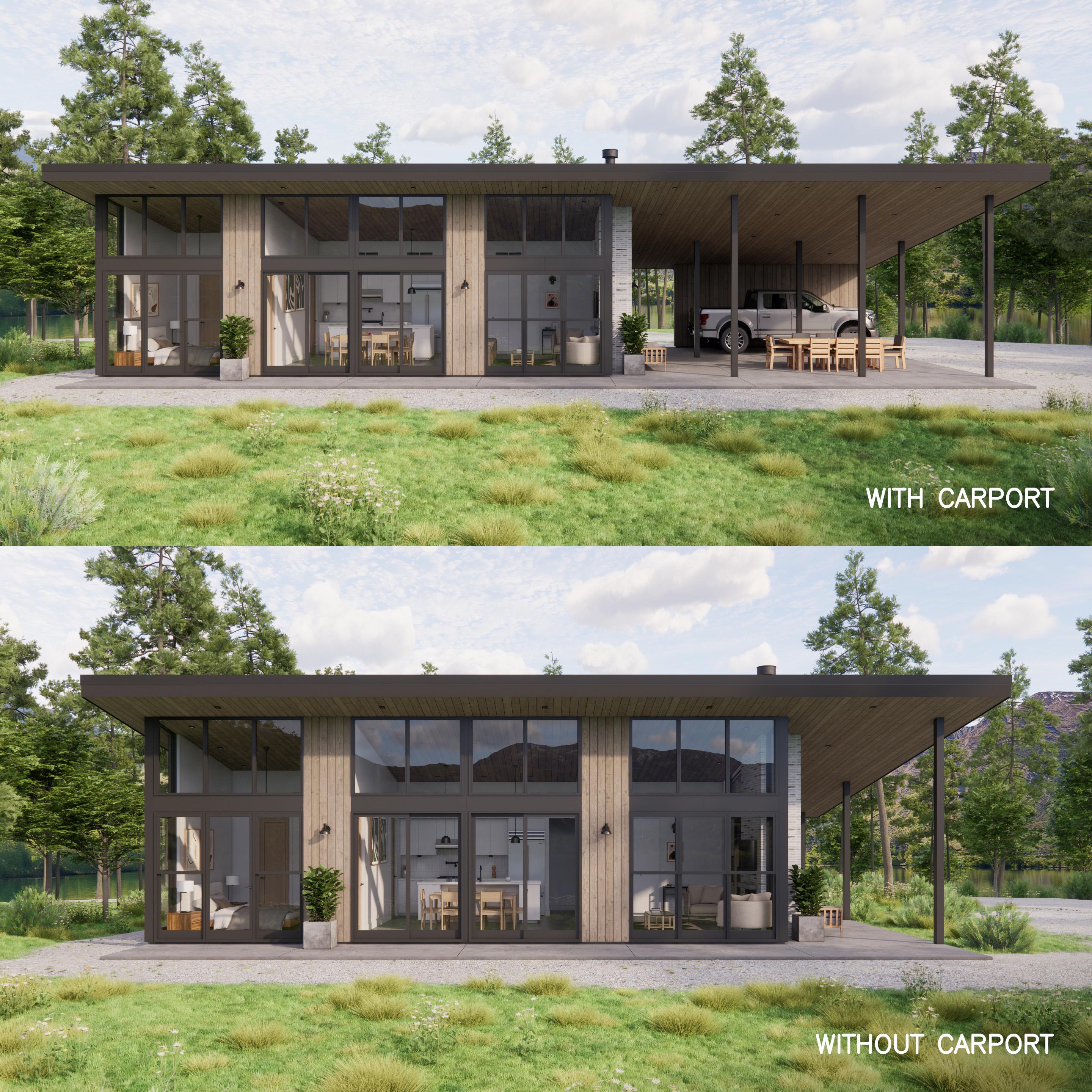 Sunset House Plans – Mid-century Modern Barndominium – 3 Bedroom 2 Bath ...