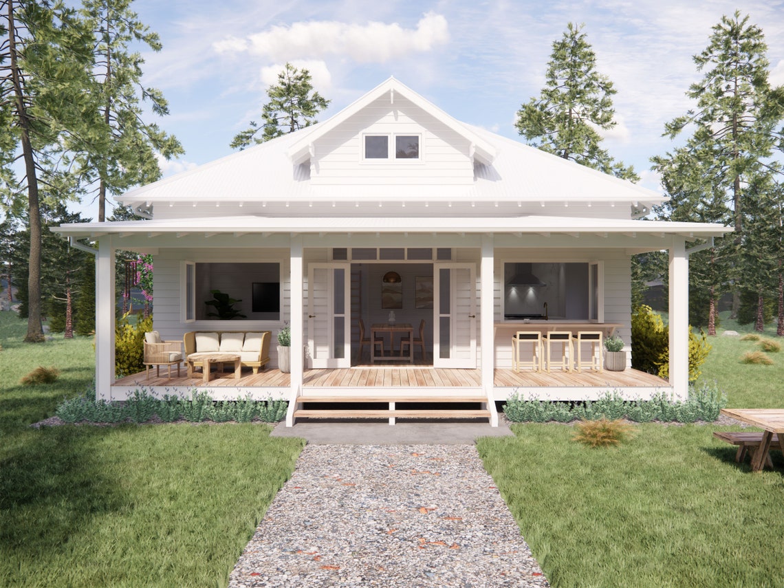 Prairie Cottage Farm House Floor Plan 641SQ FT 60m2 Granny - Etsy Canada