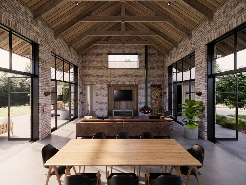 Mill Farm House Plans – 4 Bedroom, 2.5 Bath Rustic Barn Farmhouse ...