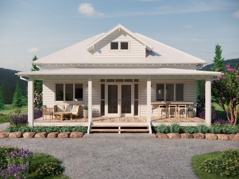 Prairie Cottage House Plans 2 Bedroom 1 Bath 641 SQ FT 60m2 Granny Flat ...