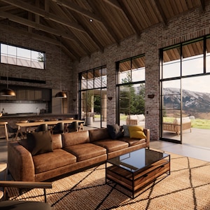 Mill Farm House Plans – 4 Bedroom, 2.5 Bath Rustic Barn Farmhouse ...