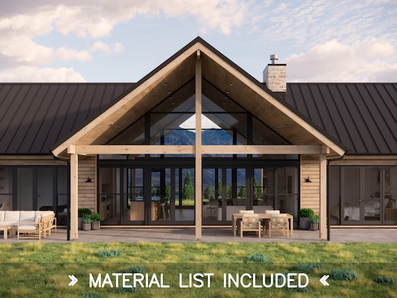 Ranch Floor Plans Rustic Exterior