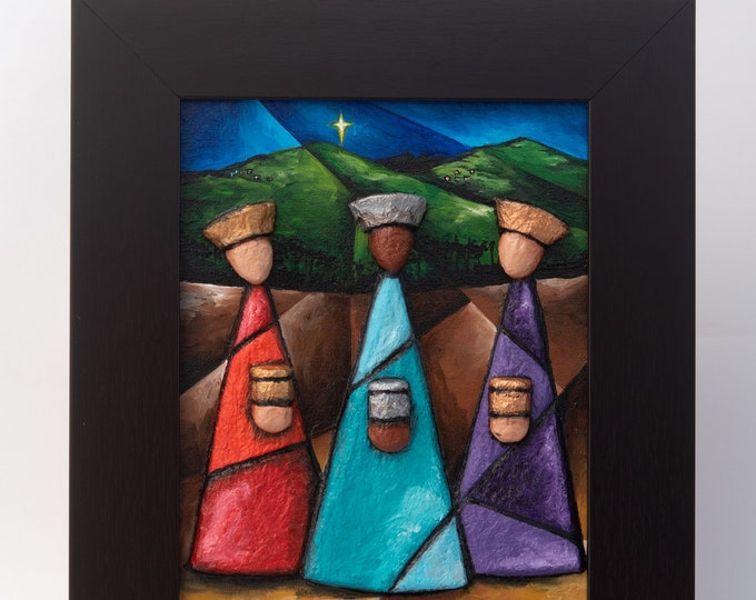 Framed Three Kings in Puerto Rico Recycled Paper Art Work in | Etsy