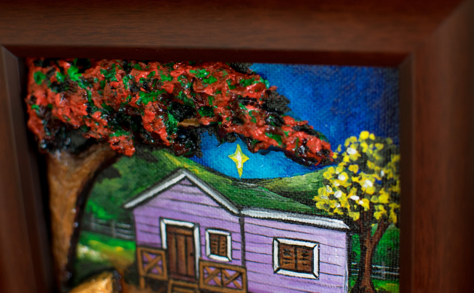 Recycled Paper Three Kings in a Puerto Rican Landscape With Flamboyant ...