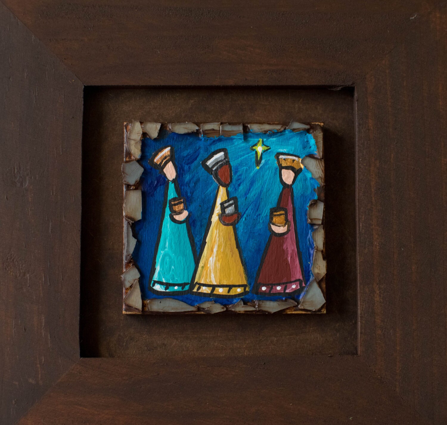 Three Kings Miniature Painting With Wood Frame - Etsy