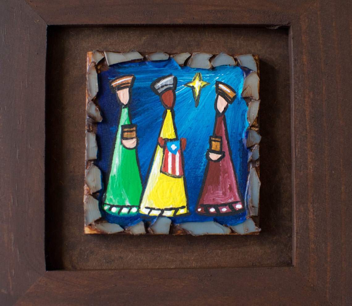 Three Kings Miniature Painting With Wood Frame - Etsy