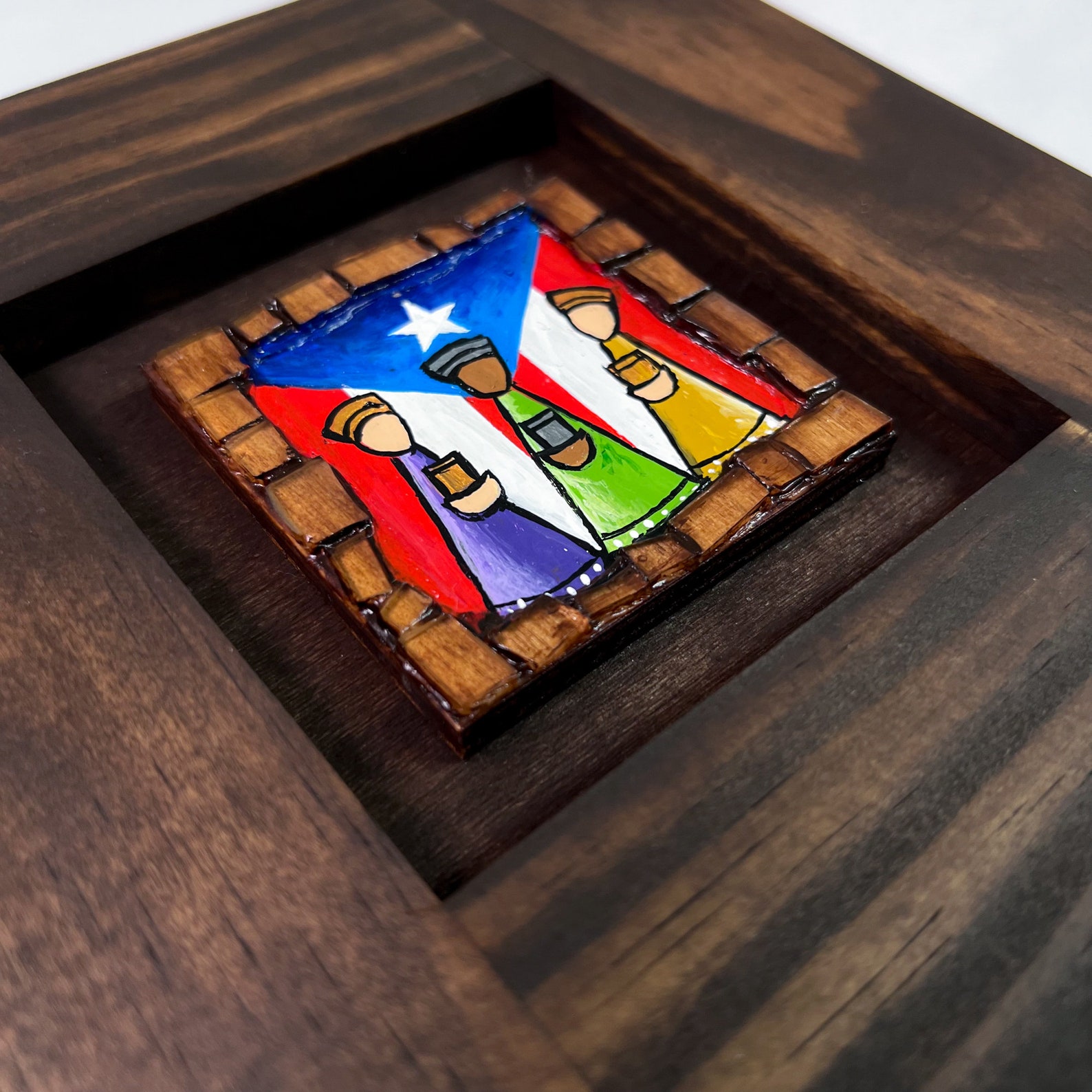 Framed Puerto Rican Landscape Hand Painted Over Recycled Paper - Etsy