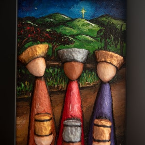 Three Kings in Puerto Rico Recycled Paper on a Framed Canvas - Etsy