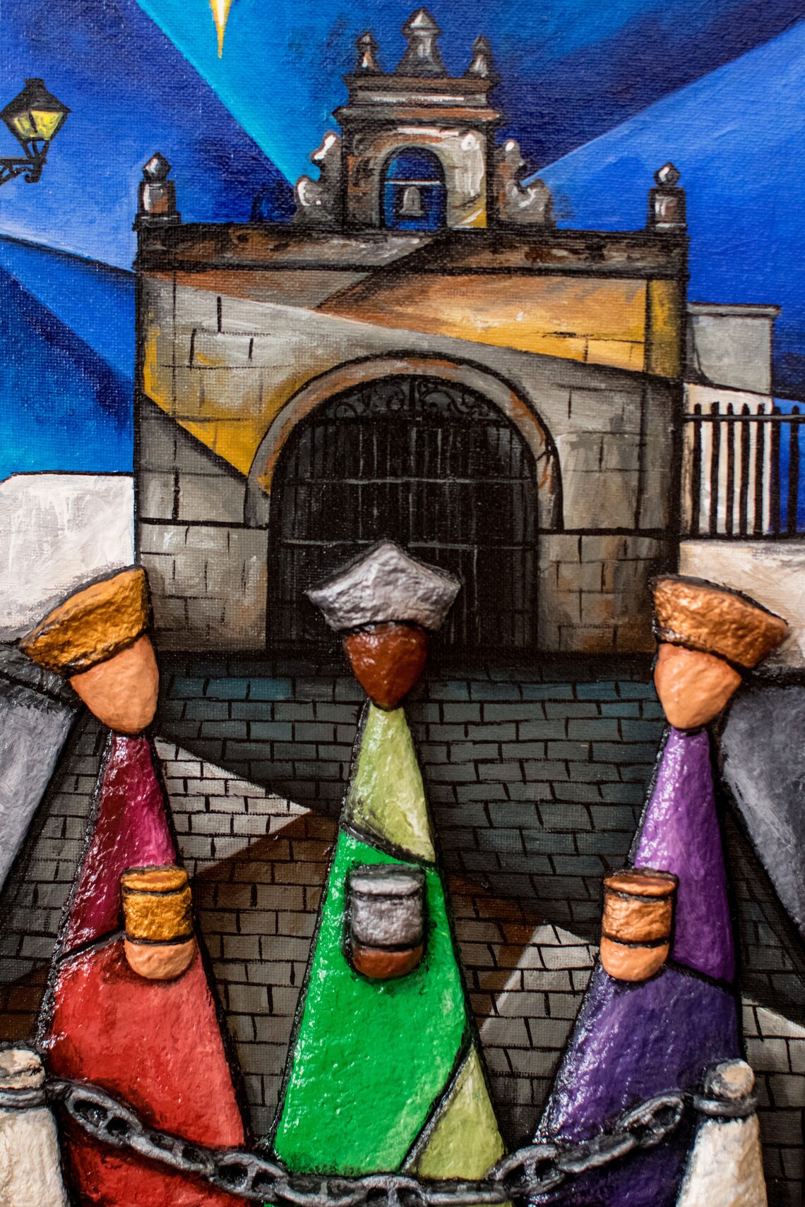 Recycled Paper Three Kings with Capilla del Cristo 11x14 | Etsy