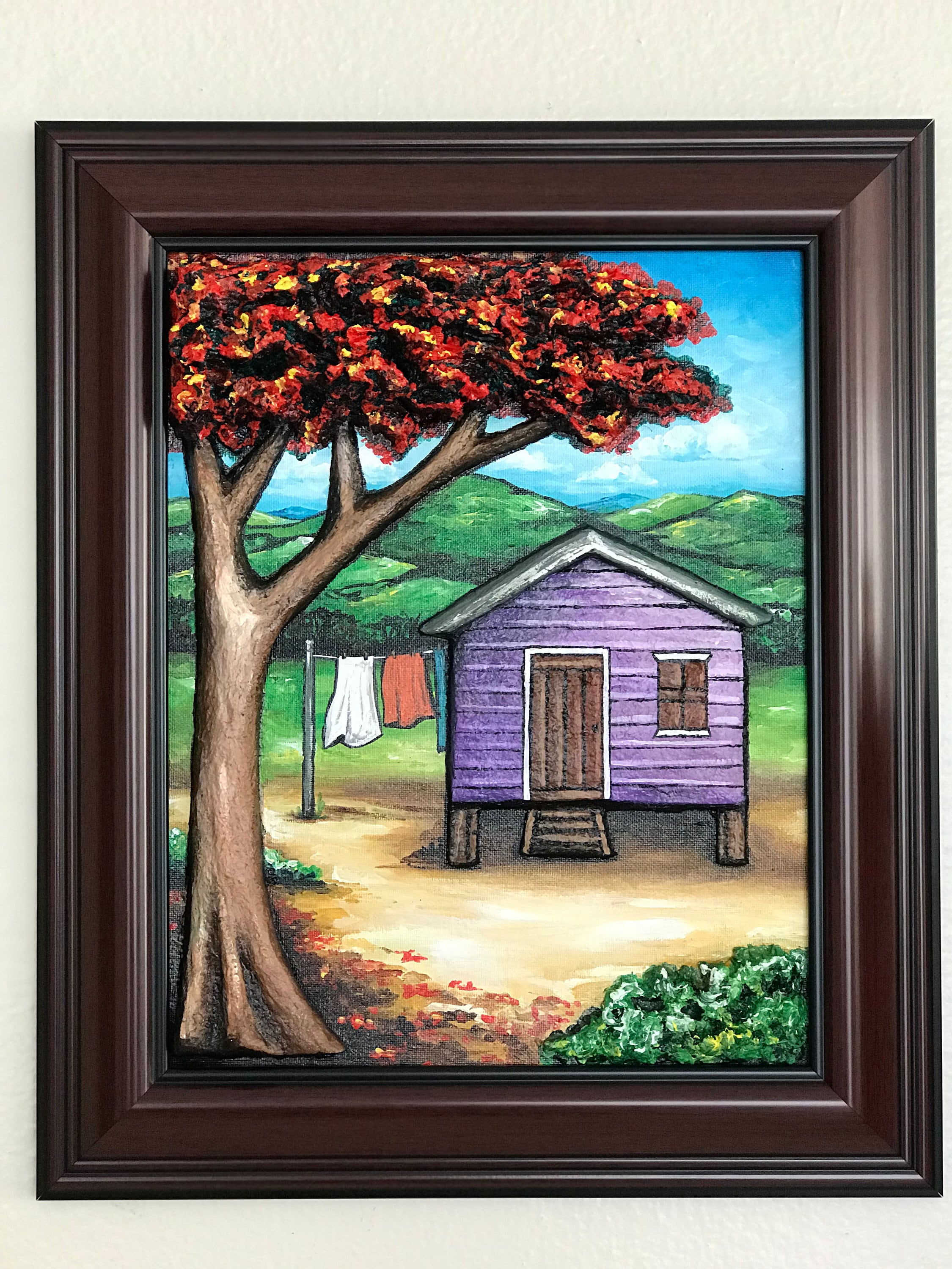 Recycled Paper Puerto Rican Old House With Flamboyant - Etsy