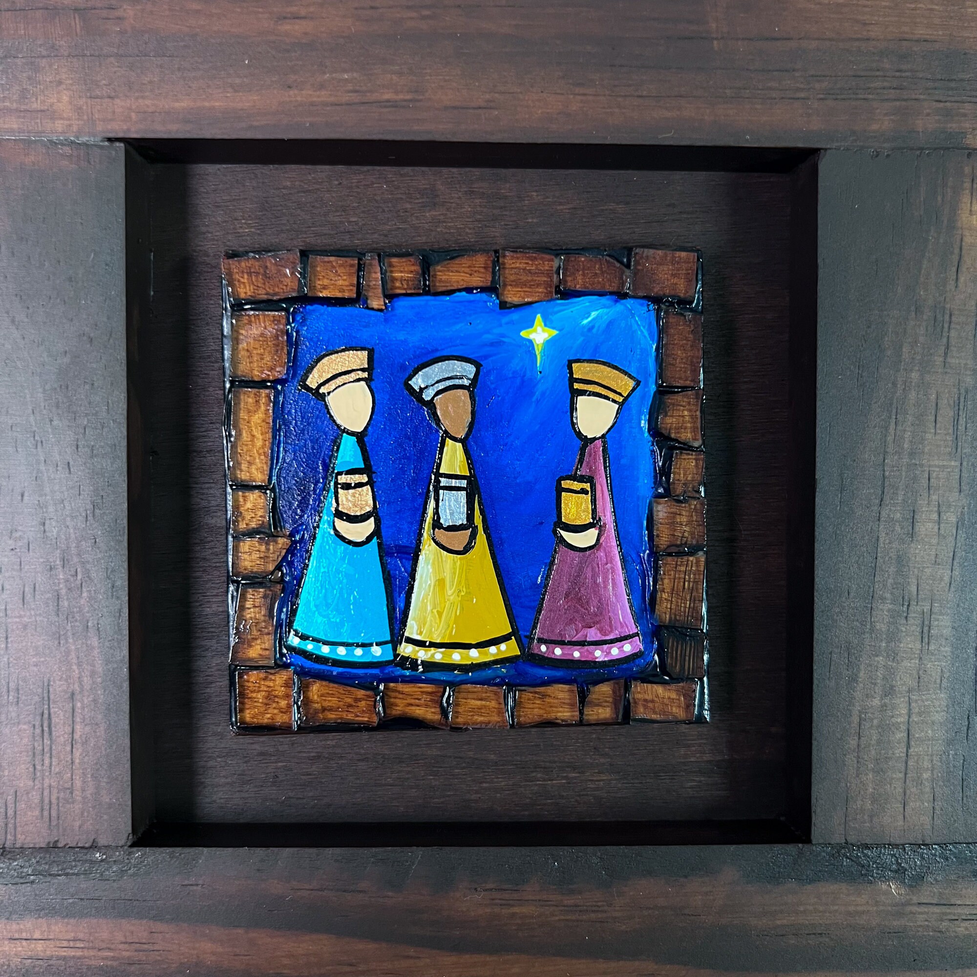Three Kings Miniature Painting With Wood Frame - Etsy