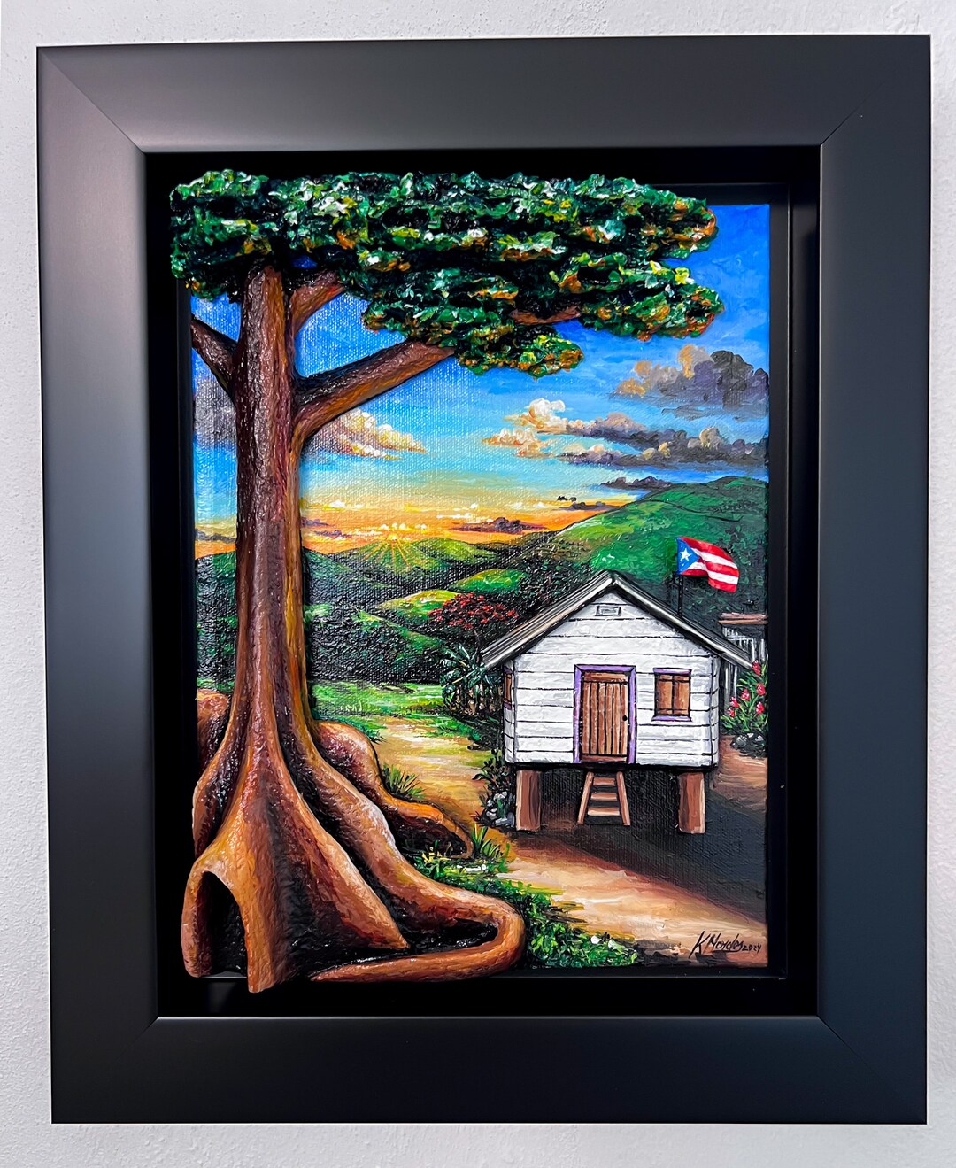 Puerto Rican Sunrise in the Mountains and Ceiba Tree Recycled Paper ...