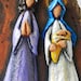Recycled Paper Nativity on a Rustic Wood Round - Etsy