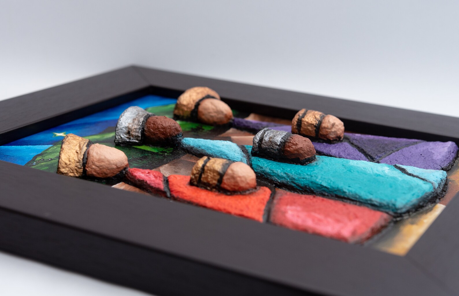 Framed Three Kings in Puerto Rico Recycled Paper Art Work in | Etsy