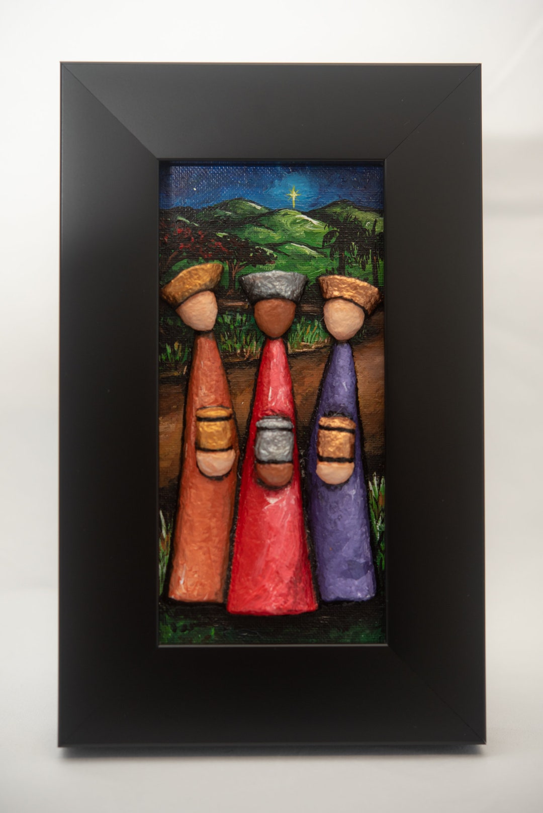 Three Kings in Puerto Rico Recycled Paper on a Framed Canvas - Etsy