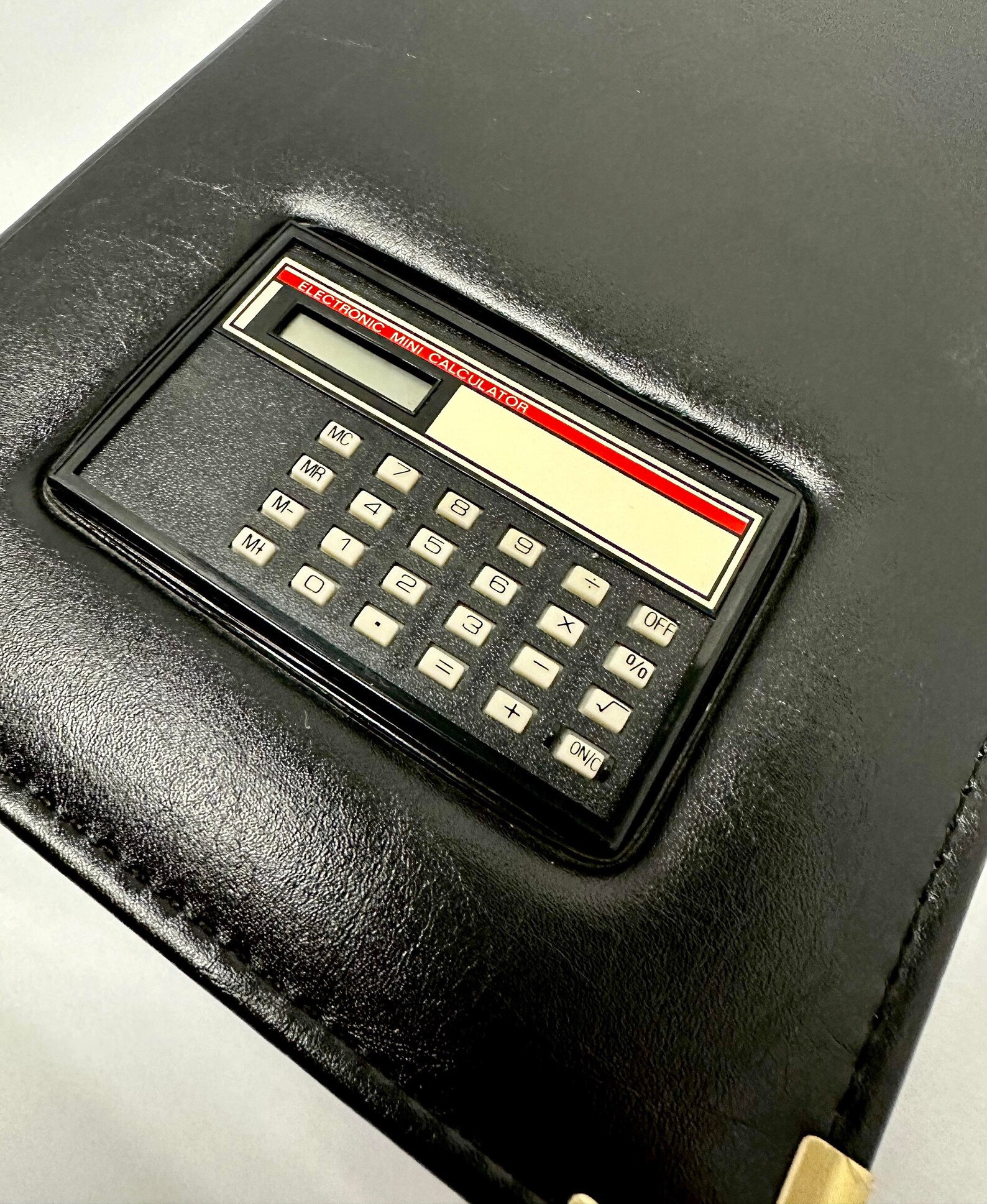 Vintage Black Faux Leather Folder Planner Organizer With Calculator 10 ...