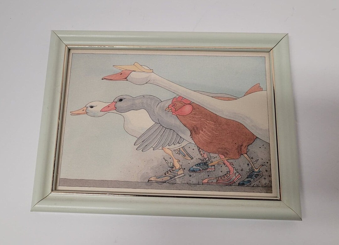 Vintage Duck and Geese Running Artwork Framed - Etsy