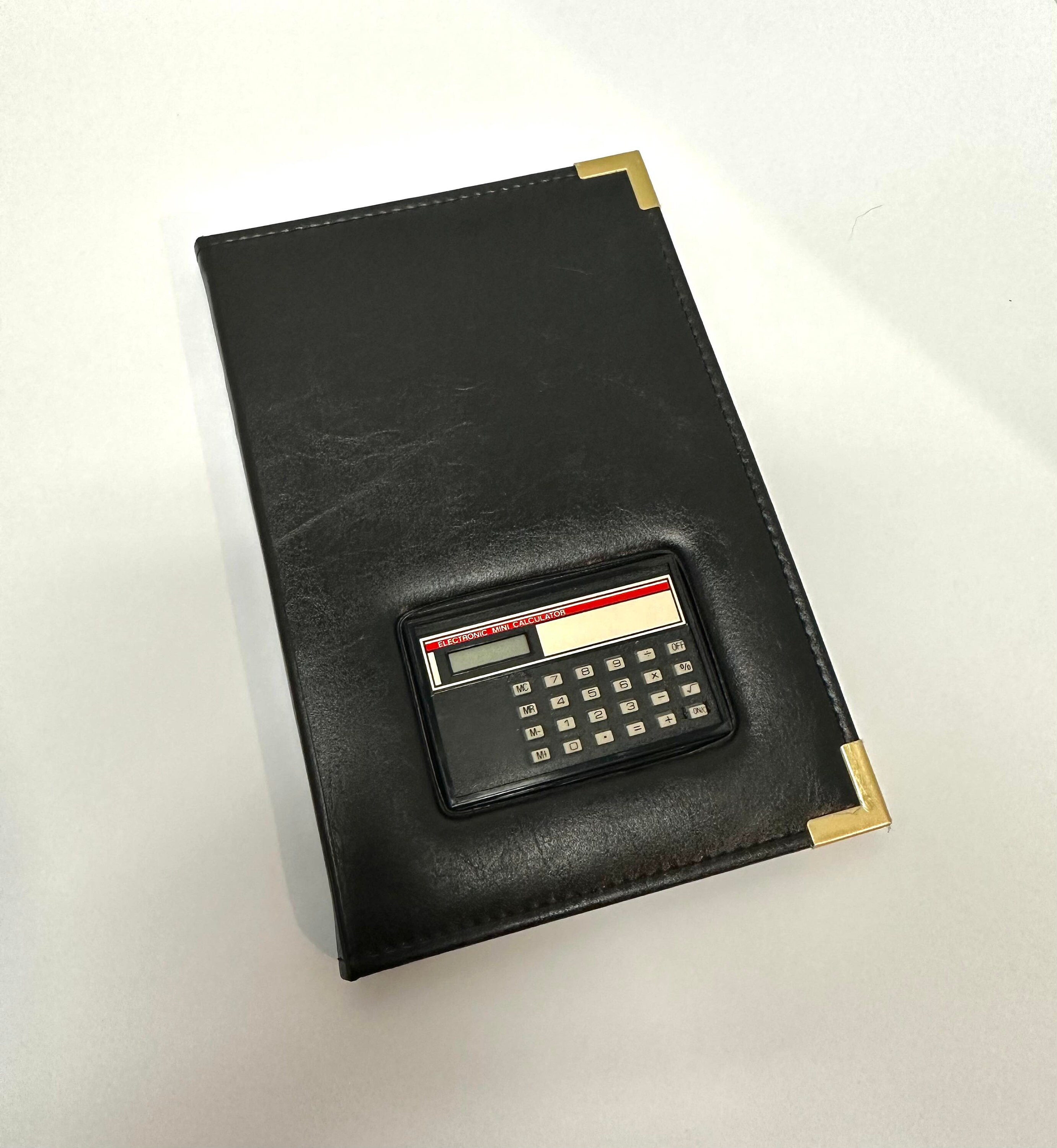 Vintage Black Faux Leather Folder Planner Organizer With Calculator 10 ...