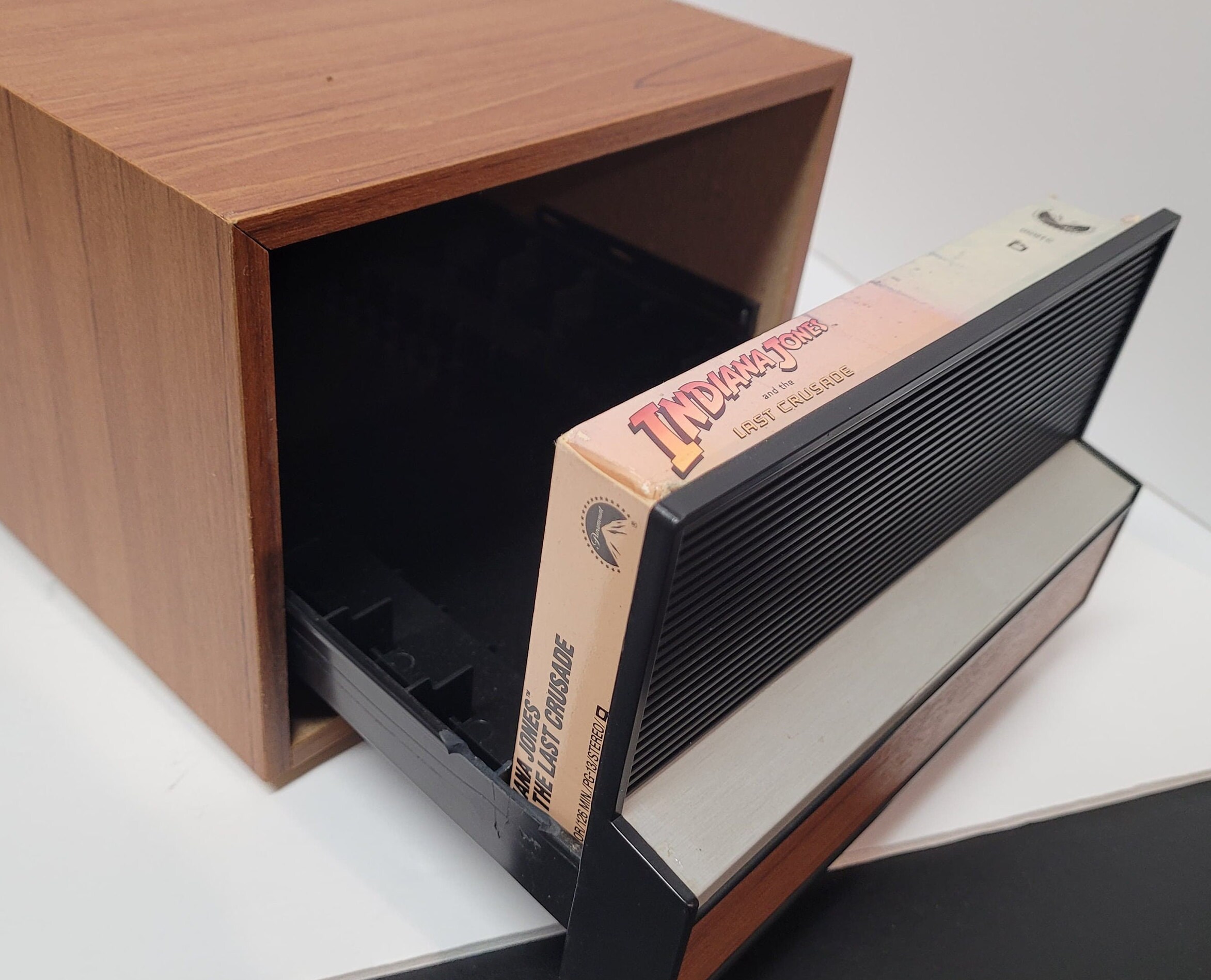 Vintage VHS Cassette Holder up to 12 Tapes Faux Wood - Etsy
