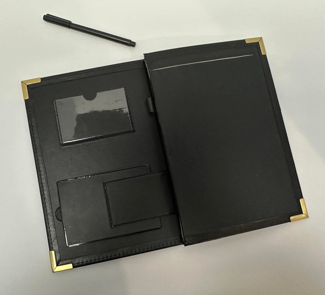 Vintage Black Faux Leather Folder Planner Organizer With Calculator 10 ...